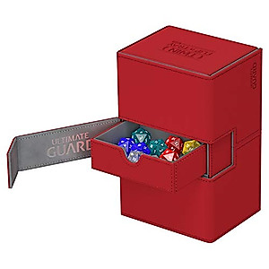 Red Ultimate Guard XenoSkin 200+ Twin Flip n Tray Deck & Dice Case Protector
