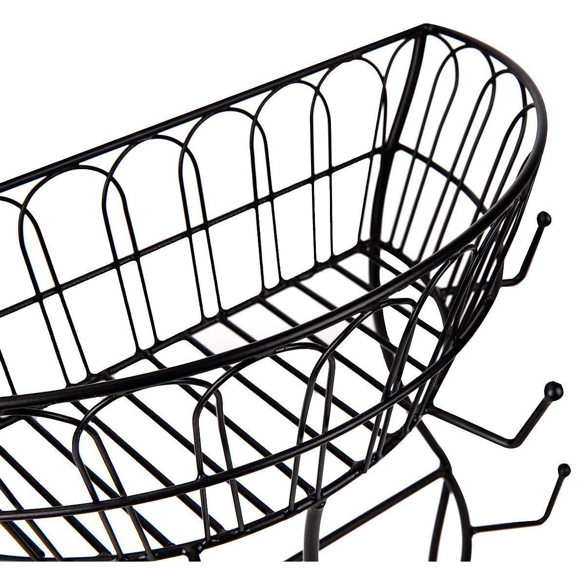 Mind Reader Alloy Collection Single Serve Coffee Storage and 8 Mug Rack, 22 Pod Capacity, Countertop Organizer, Metal, Black