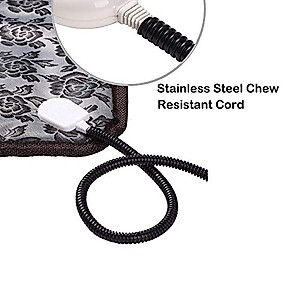 BoBofly Pet Heating pad, Electric Waterproof Heating Pad for Dogs and Cats Indoor Warming Mat with Chew Resistant Cord 17" X 17"