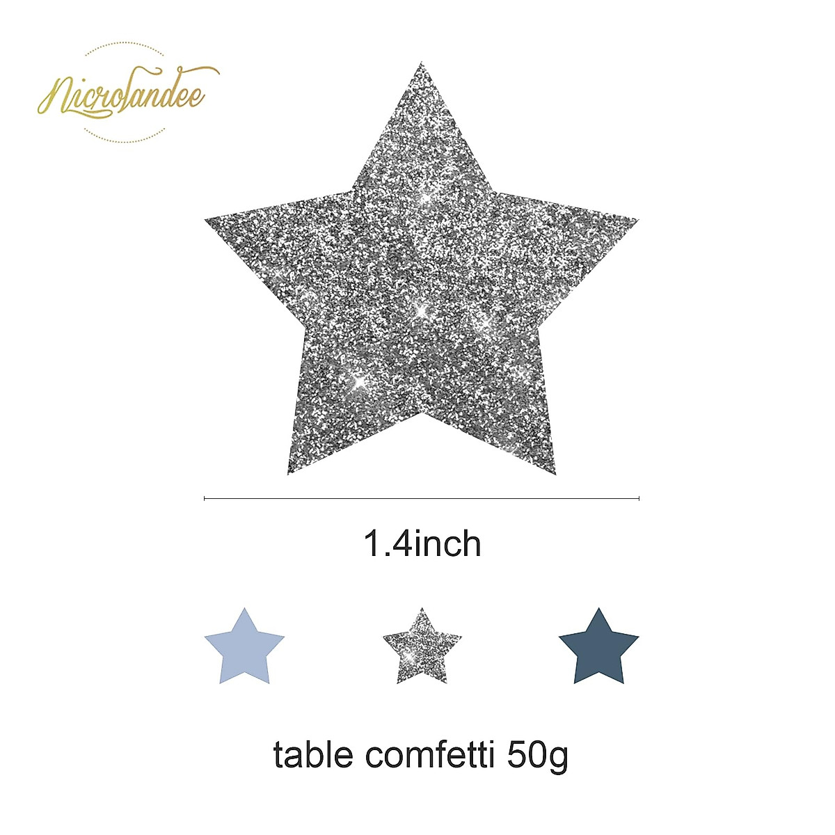 NICROLANDEE Wedding Party Decorations - 12PCS Dusty Blue Tissue Pom Poms Paper Lantern 50G Glitter Confetti Party Supplies for Romantic Wedding, Bridal Shower, Baby Shower, Birthday, Special Events