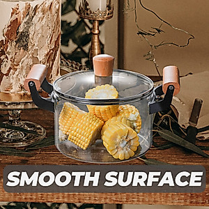 VOSAREA Glass Soup Pot Soup Pot Food Cooking Steam Pot Soup Serving Bowl Instant Noodle Bowl Noodle Pot Shabu Hot Pot Soup Pan Clear Ramen Pot Pasta Jug Glass Glass Cooking Pot