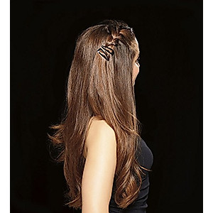 Revlon Rubberized Double Grip Black Hair Clips, 6 count