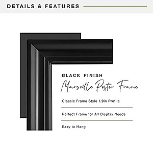 MCS, Black Marseille Poster Frame, 27x40 Inch, 27 x 40