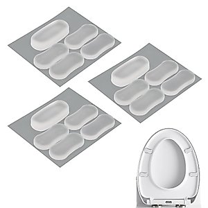 UTALIND 15Pcs Strong Adhesive Toilet Seats Lid Bumpers Toilet Lid Rubber Pads for Protecting Toilet Seat Cover or Handles Damaged by Collision, Clear