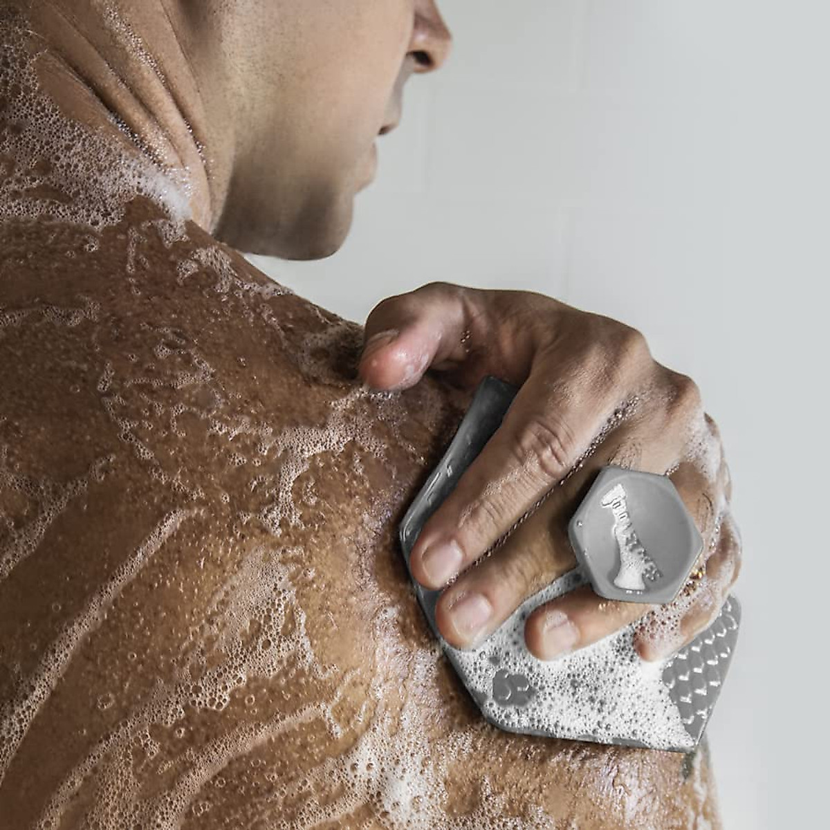 Tooletries - Body Scrubber - Silicone Exfoliating Scrubber - Bathroom & Shower Accessories for Men, Travel Essentials for Men - Durable & Long Lasting Body Wash Scrubber for Men - Grey