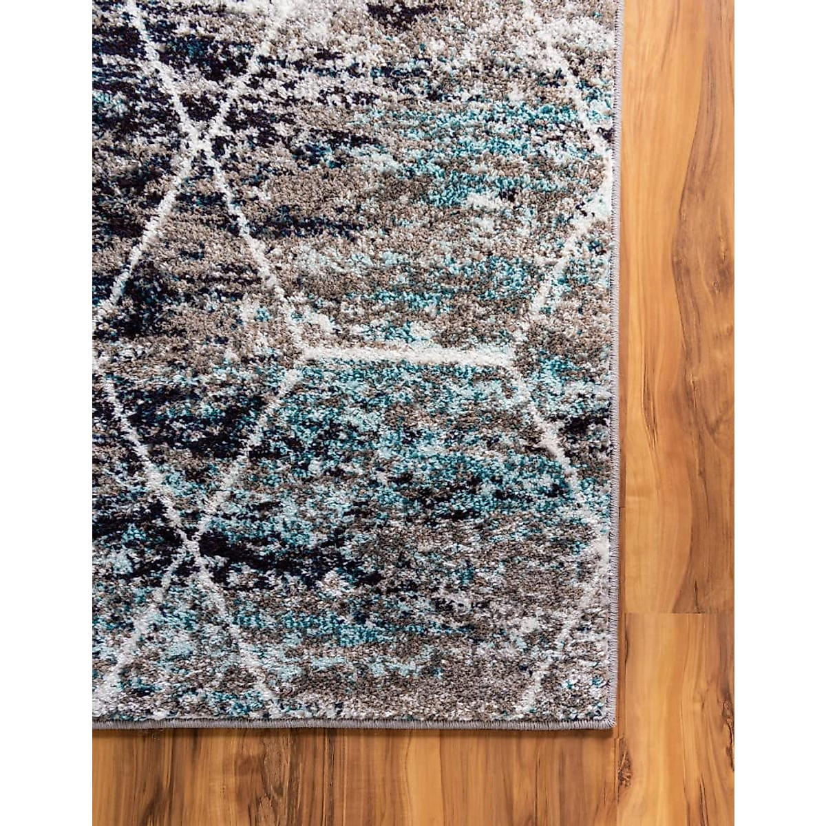 Unique Loom Trellis Frieze Collection Area Rug - Geometric (4' x 6', Blue Multi/ Ivory)