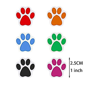 Paw Prints Stickers,(1 Inch/ 500 Stickers) Dog Stickers Dog Puppy Paw Prints Stickers,Colorful Self-Adhesive Labels Animal Decal,Paw Prints Envelope Seal for Classroom Kids (Black+Multi, 1 Inch)