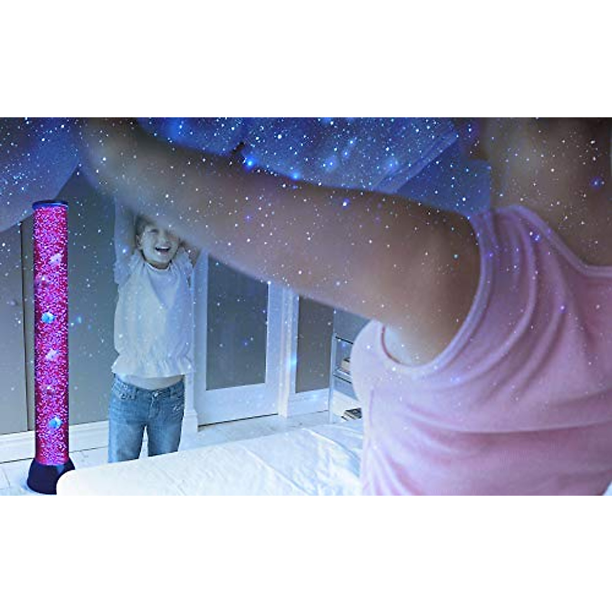 Lightahead Extra Large 32 Inches LED Fantasy Bubble Fish Tube Fake Aquarium with 7 Color Light Effects & Remote Control. The Ultimate Sensory Lamp.