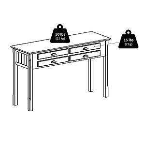 Winsome Timber 29.1 x 47.6 x 15.7-Inch Solid Beech Wood Hall/Console Table, Black (20450)