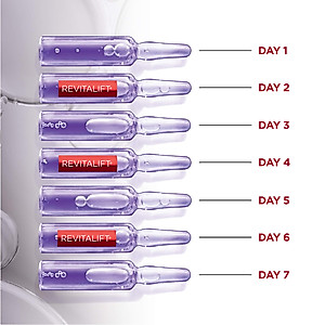 L'Oreal Paris Revitalift Derm Intensives Hyaluronic Acid Serum Ampoules 7 Day Boost Pure Hyaluronic Acid Anti-Aging Ampoules to visibly replump skin in 7 days, 7 Ampoules, 0.28 fl; oz.