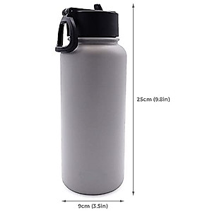 QOMOLANGMA Water Bottle Wide Mouth Lid Stainless Steel Water Bottle with Vacuum Insulated Double Wall 32oz