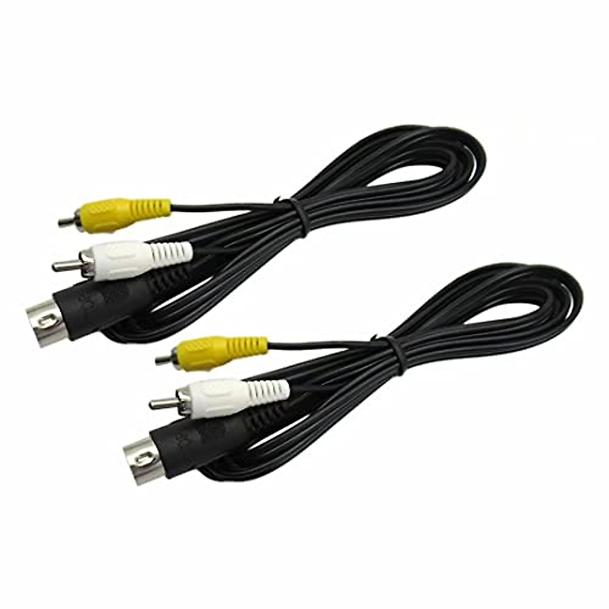 GRABOTE 2X Replacement 6FT RCA TV AV Audio Video Cord Cable for Sega Genesis 1 & Sega Master System