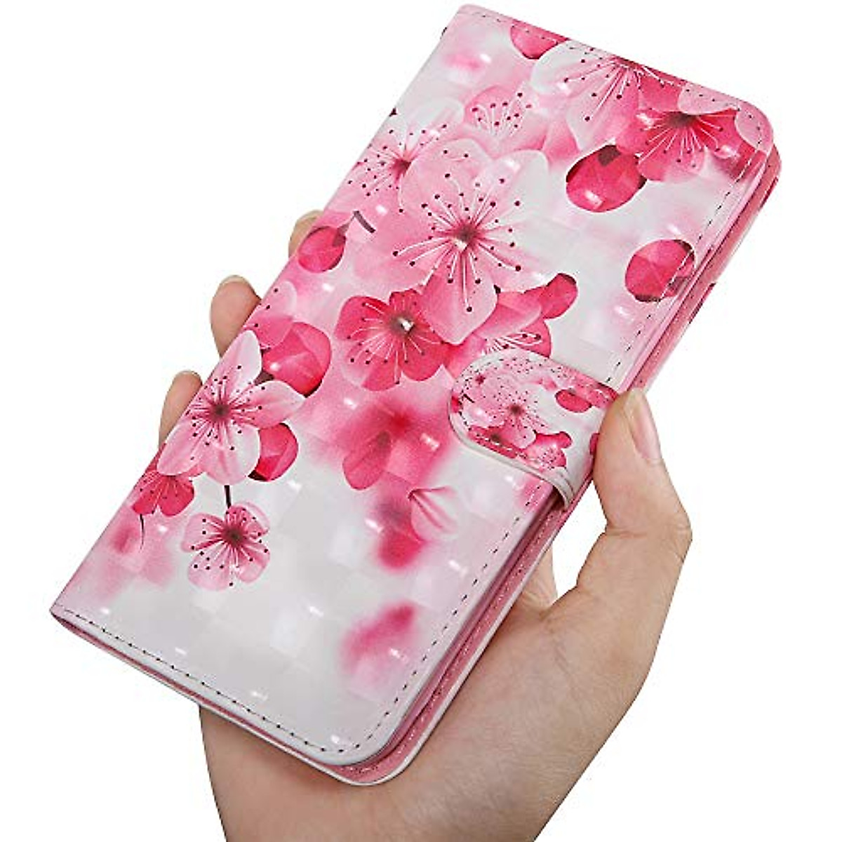 EMAXELER Xiaomi Redmi Note 9 Pro Case 3D Full Stylish Premium PU Leather Wallet Flip Shockproof Bookstyle Magnetic Cover with Cards Slots Holder Stand for Redmi Note 9 Pro Max Cherry Blossoms BX.