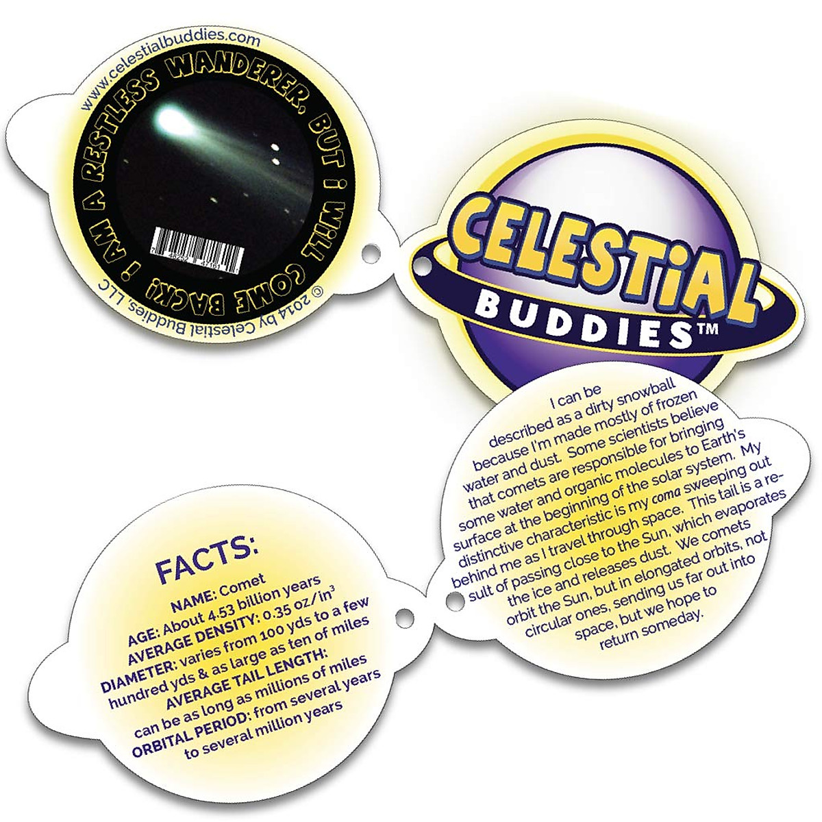 Celestial Buddies Comet Buddy Learning Science Astronomy Space Solar System Educational Plush Stuffed Planet Toy