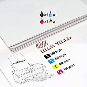 PayForLess Remanufactured 212XL Ink Cartridge for Epson 212XL T212XL 212 XL for Expression Home Epson XP-4100 Epson XP-4105 Workforce WF-2830 WF-2850 Printer 4pack(Black Cyan Magenta Yellow)