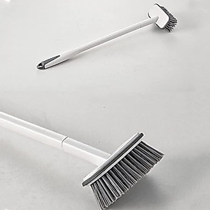 Floor Standing Brush Toilet Brush Plastic Long Handle Toilet Cleaner Brush Compact Bathroom Toilet Bowl Brush and Stand