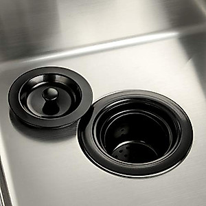 Zeesink Kitchen Sink Drain Assembly,Black Sink Strainer with Removable Basket,Fit for Kitchen Sink Opening Size 3 1/2",Black Color