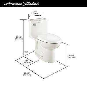 American Standard Compact Cadet 3 Flowise 4 Toilet, Elongated, Chair Height, White Toilet with Toilet Seat included