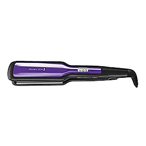 Remington S5520 1¾" AntiStatic Flat Iron with Floating Ceramic Plates and Digital Controls Hair Straightener, Purple, 1 Count