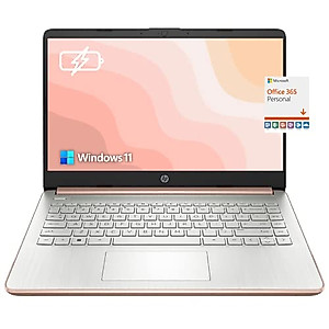 HP Latest Stream 14'' HD Laptop, Intel Celeron Processor, 4GB Memory, 64GB eMMC, Fast Charge, HDMI, Up to 11 Hours Long Battery Life, Office 365 1-Year, Win S, Microfiber Bundle, Pink Gold 4GB RAM