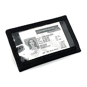 Rainbow of California Minimalist Front Pocket Slim ID Wallet/Inside Keyring Lanyard Attachable / 76PL-V1 (Black)