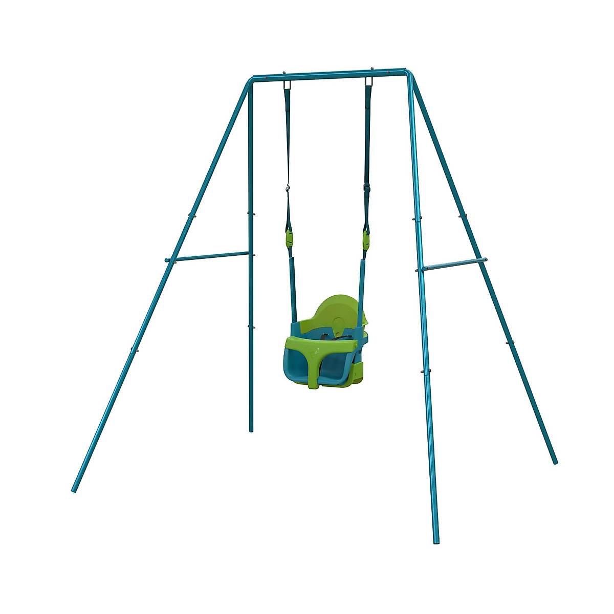 TP Toys, 3-in-1 Toddler Swing Set | Small to Tall | Indoor Baby Swing with Fabric Baby Seat to Outdoor Toddler Swing with Classic Kids Swing Seat | Sturdy Metal Swing Stand | 6 Month+