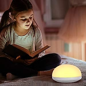 OOWOLF LED Night Lights for Kids Rechargeable Bedside Lamp with Color Changing Mode Dimmable Touchable Ambient Light for Reading, Sleeping, and Relaxing