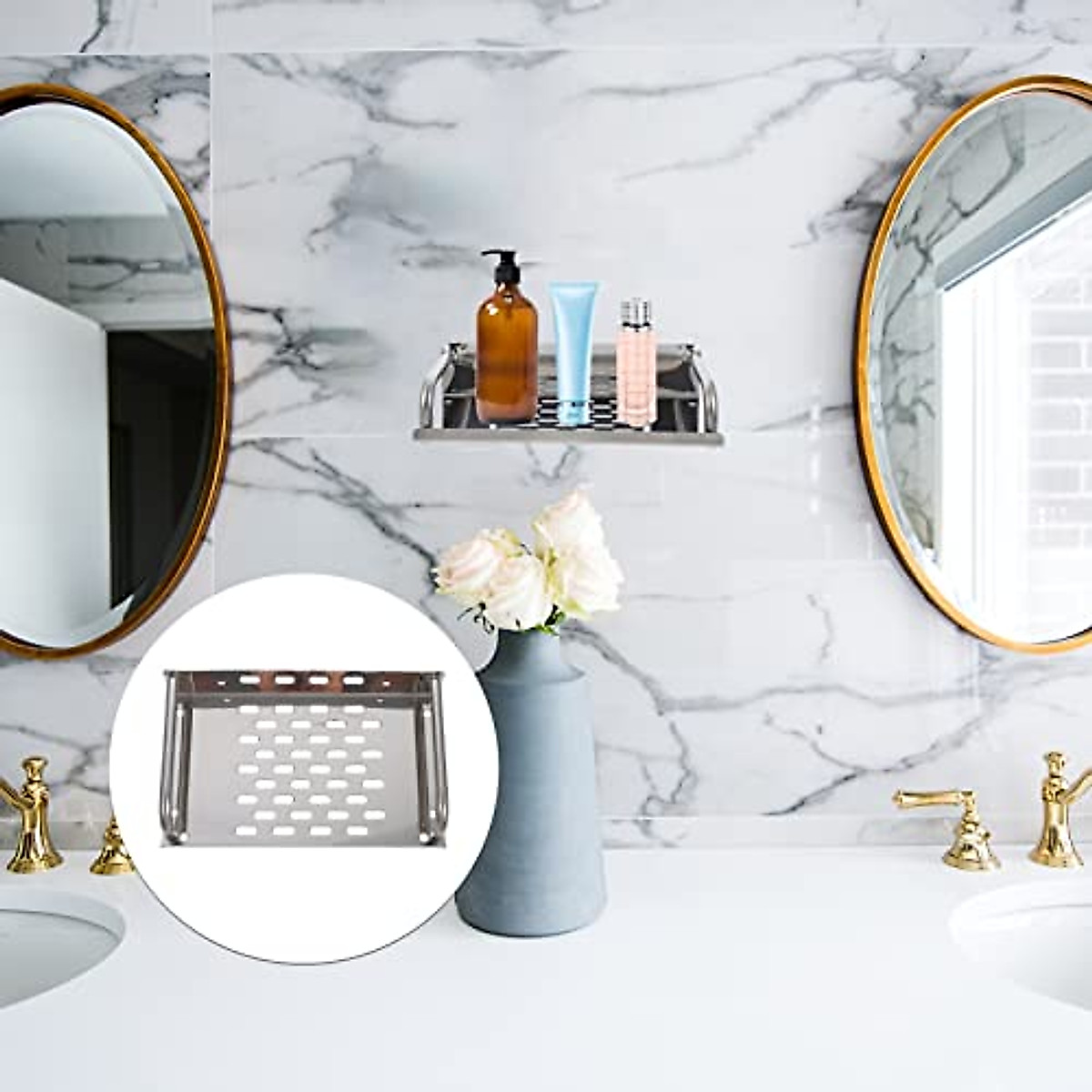 Rustic Wall Shelves Hanging Floating Shelves 1 Set Storage Rack Bathroom Wall- Mounted Shelf Practical Storage Shelf for Home Metal Floating Shelves Bathroom Wall Shelves