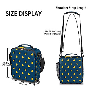 Rubber Ducky Insulated Lunch Bag Women Reusable Lunch Tote Bag for Men Adult Adjustable Shoulder Strap Cooler Lunch Box for Work Office Picnic Travel