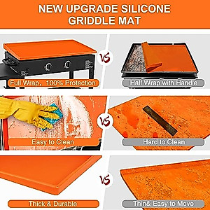 Eibodian Silicone Griddle Mat for 28" Blackstone, Upgraded Full-Edge Blackstone Griddle Cover, Heavy Duty Food Grade Silicone Grill Mat Protects Grill Year-Round