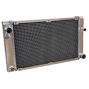 OzCoolingParts 3 Row Core All Aluminum Radiator + 10" Fan w/Louver Shroud + Thermostat/Relay Wire Kit for 1983-1991 1990 Porsche 944 S2 2.5L 2.7L 3.0L l4 MT