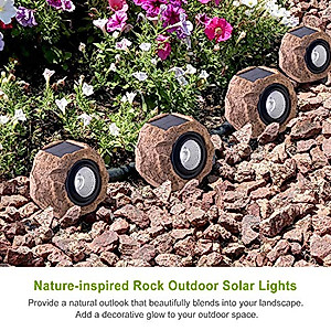 Timeflies Landscape Rock Light, Solar Powered Garden Lights Outdoor Decorative Waterproof LED Spotlight for Pathway, Walkway, Yard, Patio