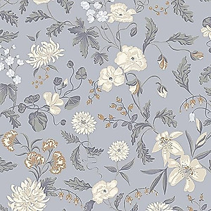 Hopepak 15.3'' x 78.7'' Floral Wallpaper, Peel and Stick, Leaf Contact Paper Vintage Removable Self Adhesive Home Decorative Flower Wall Paper for Cabinets Shelf