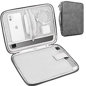 Lacdo Tablet Sleeve Case for 10.9 inch New iPad / 11 inch iPad Pro / 10.2 inch iPad / 10.9" iPad Air / 10.5 inch iPad Pro Air, Galaxy Tab A8 10.5" Protective Bag, Fit Apple Smart Keyboard, Dark Gray