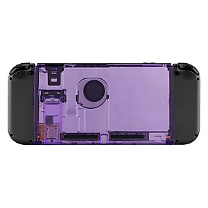 eXtremeRate Clear Atomic Purple Console Back Plate DIY Replacement Housing Shell Case for Nintendo Switch Console with Kickstand – JoyCon Shell NOT Included