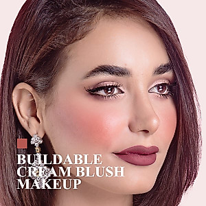 LUXAZA Cream Blush Stick Makeup for Cheeks, Natural Matte Lip and Cheek Makeup Stick Wand for Mature Skin, Lightweight Dewy Finish Creme Blush for Girls and Women #03B Magenta-Pink