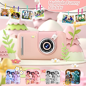 Kids Camera Girls for 3 4 5 6 7 8 9 Years Old Girls,1080P HD Video Selfie Camera with 32G SD Card Kids Digital Camera Toys for Toddler Christmas Birthday Gifts Pink