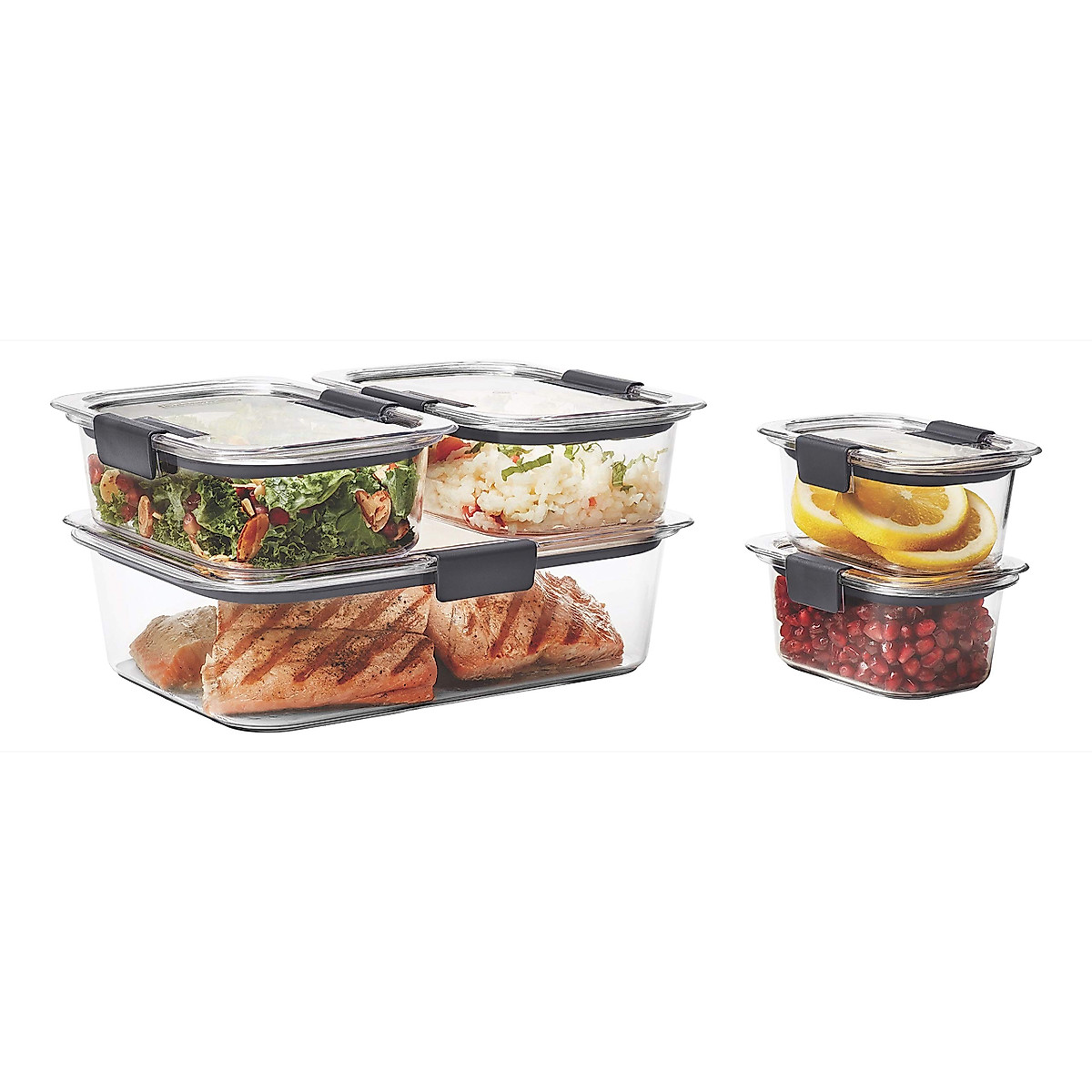Rubbermaid Brilliance Leak-Proof Food Storage Containers Set (16 Pieces Total) | BPA-Free & Stain Resistant