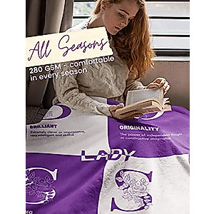 Boss Gifts from Employees, Boss Lady gifts, Bed Flannel Fleece Plush Throw Blankets (50"x 65") Office Gift idea for women in Boss Day, Birthday, Christmas, Appreciation, Retirement, Definition-Purple