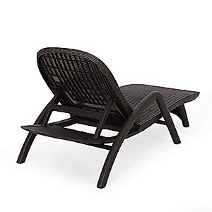 Christopher Knight Home Blanche Outdoor Faux Wicker Chaise Lounges (Set of 2), Dark Brown
