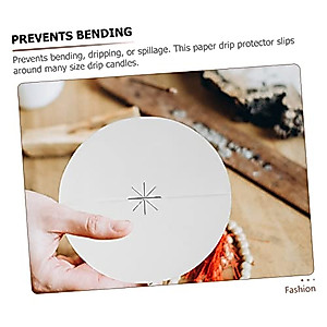 SEWACC 300 Pcs Candle Tray Accessory Tray Office Tables for Home Home Candles Candles Drip Protector Paper Drip Protectors Drip Protective Plate Aluminum Foil White Wafer