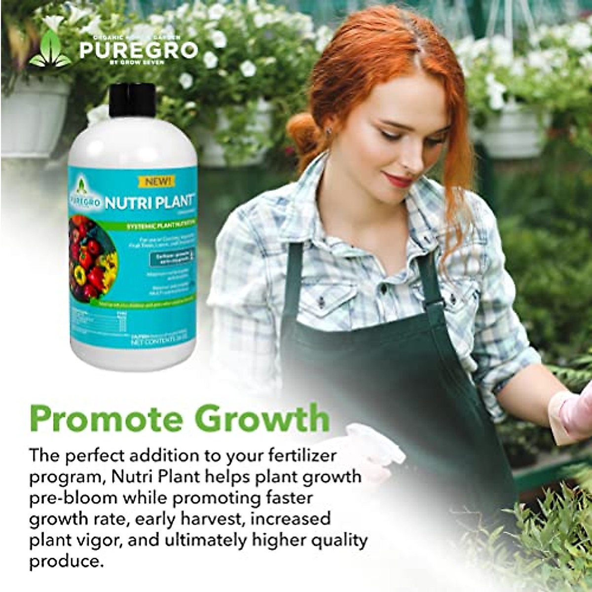 PureGro Nutri Plant Concentrate - Plant Food with Micro Nutrients - Indoor Plant Fertilizer & Outdoor Plant Fertilizer - Suitable for Vegetables, Plants & Gardens - Liquid Plant Food (16 oz)