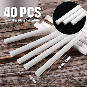 Humidifier Filter Cotton Refill Travel Mini Sticks Car Humidifier Replacement Parts for Portable Personal USB Powered Smart Humidifiers in Office Bedroom (4 Inch), 40 pieces