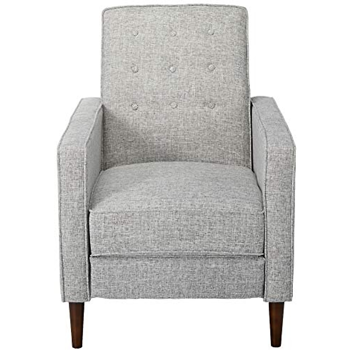 GDFStudio Macedonia Mid Century Modern Tufted Back Fabric Recliner (Light Grey Tweed).