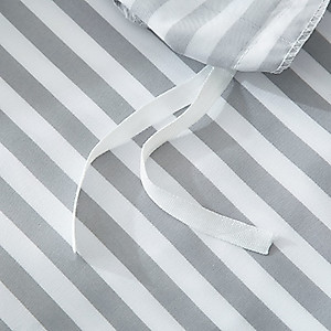 EAVD Duvet Cover Twin Grey Striped Duvet Cover Soft Microfiber Classic Striped Geometric Bedding Set with 2 Pillowcases Reversible Modern Grey Striped Comforter Cover with Zipper Closure