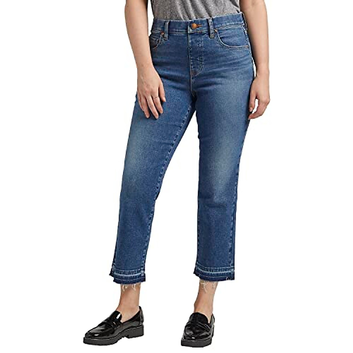 JAG Jeans Women's Valentina High Rise Straight Crop Jeans, Blue Luster, 16