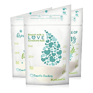 Evenflo Feeding Advanced Breast Milk Storage Bags for Breastfeeding - 5 Ounces (50 Count)