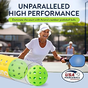 Pro Aviana Outdoor Pickleball Balls - USAPA Approved for Tournament Play 6, 12 & 48 Packs | Durable 40-Hole Design | Ideal for All Skill Levels | Pickleball Accessories | Pickleball Balls Outdoor