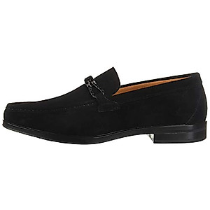 Stacy Adams Men's Neville Moc-Toe Slip-On Penny Loafer, Black Suede, 10 M US
