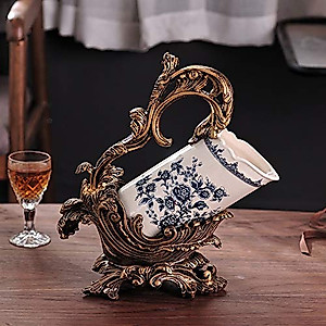 PIBM Stylish Simplicity Creative Retro Bronze Resin Hand-Painted Ceramic Wine Rack Home Desktop Decoration Bar Porch Restaurant Decorations Portable Wine Rack Beautiful and Elegant